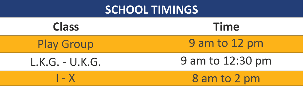 School Timing - Imemory School
